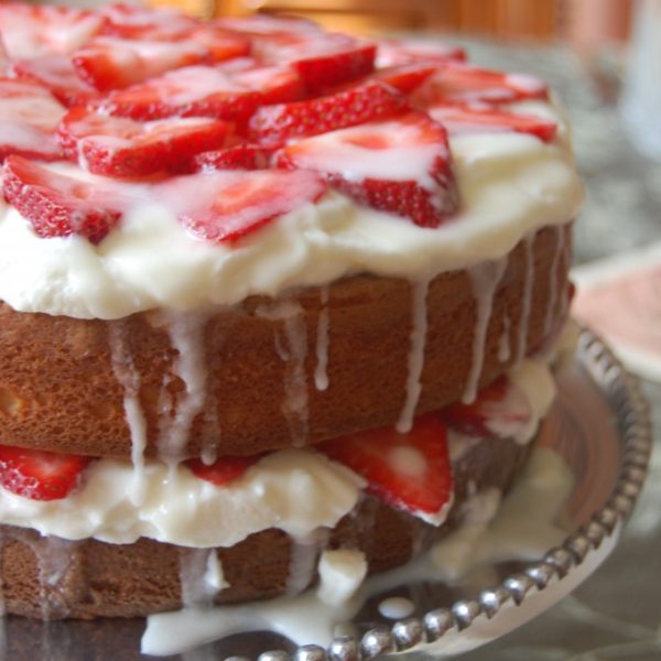 Strawberry Shortcake with Almond Glaze - Mel and Boys Kitchen